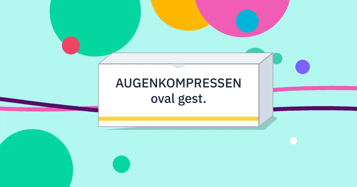 Symbolbild: Packung mit der Aufschrift AUGENKOMPRESSEN oval gest. (PZN 01722534) – Verfügbarkeit und Bezug in Apotheken in Frankfurt am Main