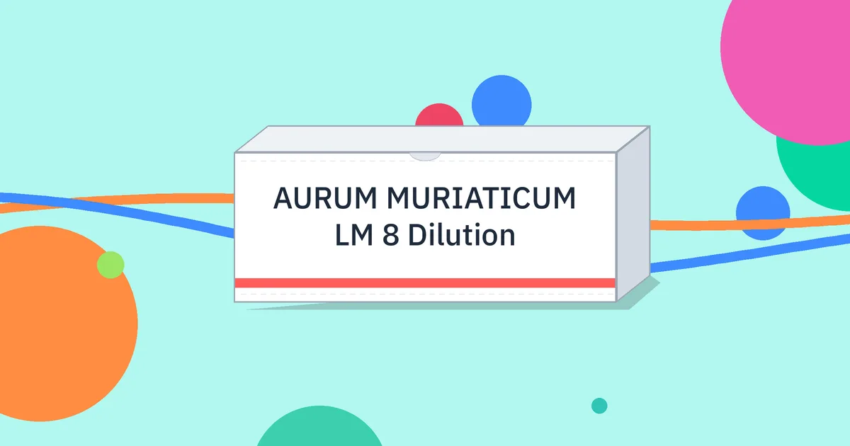 Symbolbild: Packung mit der Aufschrift AURUM MURIATICUM LM 8 Dilution (PZN 12785472) – Verfügbarkeit und Bezug in Apotheken in Frankfurt am Main