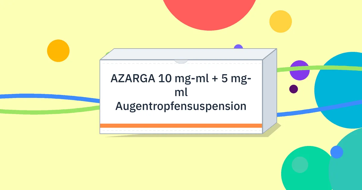 Symbolbild: Packung mit der Aufschrift AZARGA 10 mg-ml + 5 mg-ml Augentropfensuspension (PZN 05749547) – Verfügbarkeit und Bezug in Apotheken in Frankfurt am Main