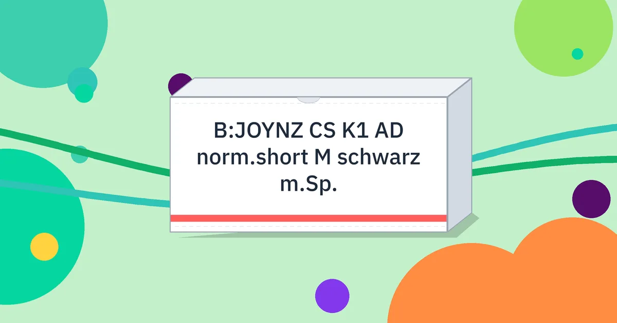 Symbolbild: Packung mit der Aufschrift B:JOYNZ CS K1 AD norm.short M schwarz m.Sp. (PZN 20527643) – Verfügbarkeit und Bezug in Apotheken in Frankfurt am Main