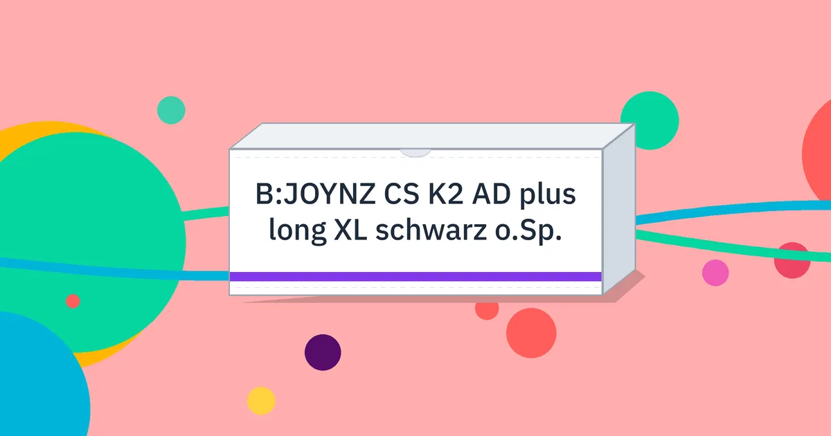 Symbolbild: Packung mit der Aufschrift B:JOYNZ CS K2 AD plus long XL schwarz o.Sp. (PZN 20525957) – Verfügbarkeit und Bezug in Apotheken in Frankfurt am Main