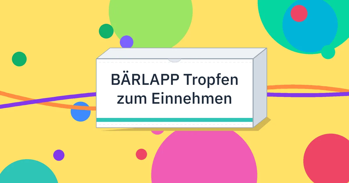 Symbolbild: Packung mit der Aufschrift BÄRLAPP Tropfen zum Einnehmen (PZN 11366253) – Verfügbarkeit und Bezug in Apotheken in Frankfurt am Main