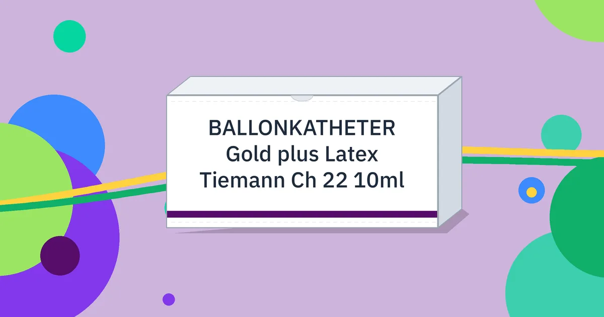 Symbolbild: Packung mit der Aufschrift BALLONKATHETER Gold plus Latex Tiemann Ch 22 10ml (PZN 04904810) – Verfügbarkeit und Bezug in Apotheken in Frankfurt am Main