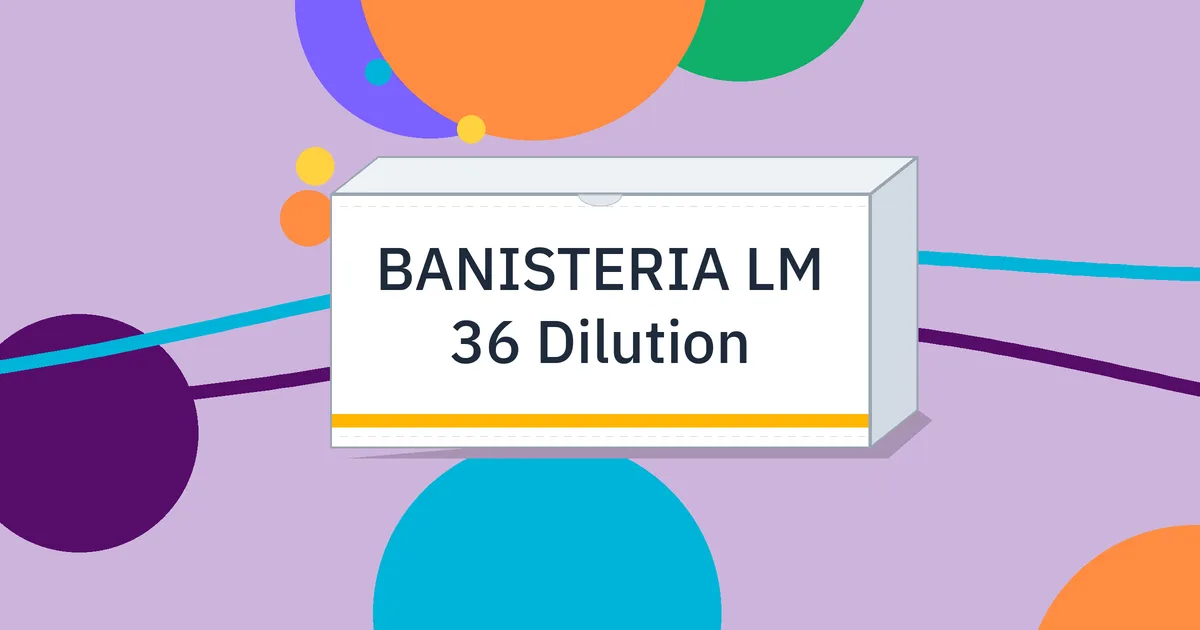 Symbolbild: Packung mit der Aufschrift BANISTERIA LM 36 Dilution (PZN 13376095) – Verfügbarkeit und Bezug in Apotheken in Frankfurt am Main
