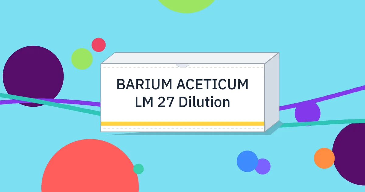 Symbolbild: Packung mit der Aufschrift BARIUM ACETICUM LM 27 Dilution (PZN 12788683) – Verfügbarkeit und Bezug in Apotheken in Frankfurt am Main
