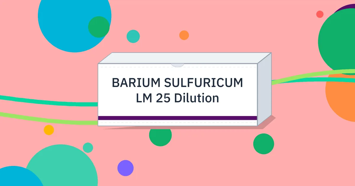 Symbolbild: Packung mit der Aufschrift BARIUM SULFURICUM LM 25 Dilution (PZN 13380501) – Verfügbarkeit und Bezug in Apotheken in Frankfurt am Main