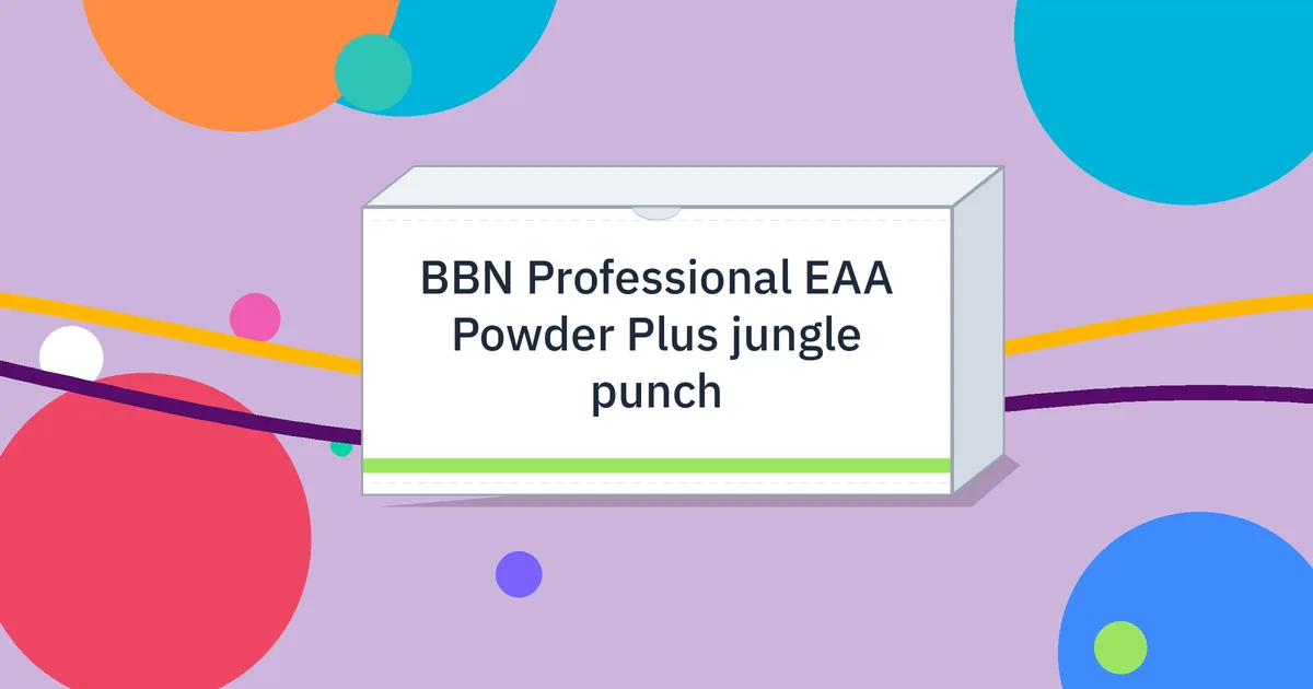 Symbolbild: Packung mit der Aufschrift BBN Professional EAA Powder Plus jungle punch (PZN 18029122) – Verfügbarkeit und Bezug in Apotheken in Frankfurt am Main