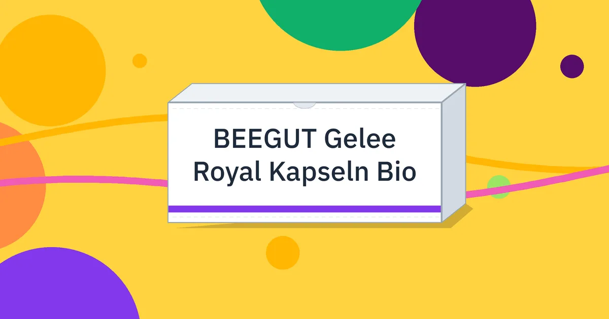 Symbolbild: Packung mit der Aufschrift BEEGUT Gelee Royal Kapseln Bio (PZN 17756386) – Verfügbarkeit und Bezug in Apotheken in Frankfurt am Main