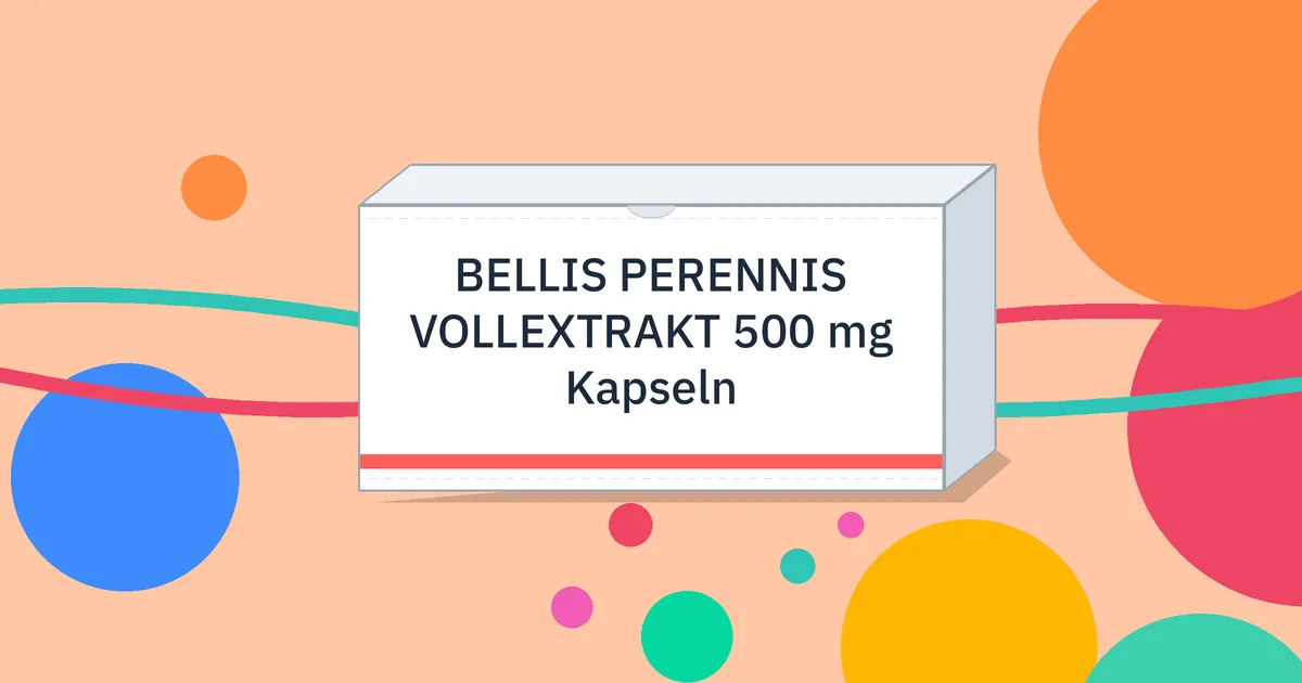 Symbolbild: Packung mit der Aufschrift BELLIS PERENNIS VOLLEXTRAKT 500 mg Kapseln (PZN 15881087) – Verfügbarkeit und Bezug in Apotheken in Frankfurt am Main