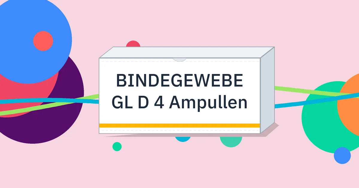 Symbolbild: Packung mit der Aufschrift BINDEGEWEBE GL D 4 Ampullen (PZN 02831366) – Verfügbarkeit und Bezug in Apotheken in Frankfurt am Main
