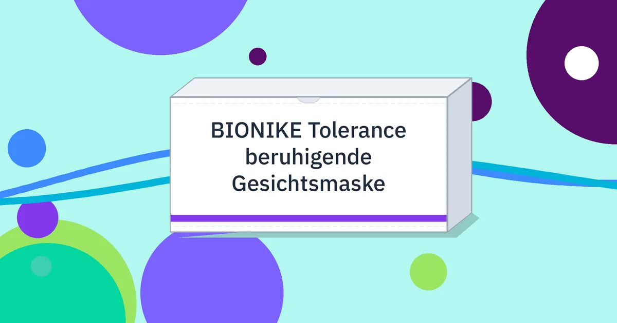 Symbolbild: Packung mit der Aufschrift BIONIKE Tolerance beruhigende Gesichtsmaske (PZN 14371438) – Verfügbarkeit und Bezug in Apotheken in Frankfurt am Main