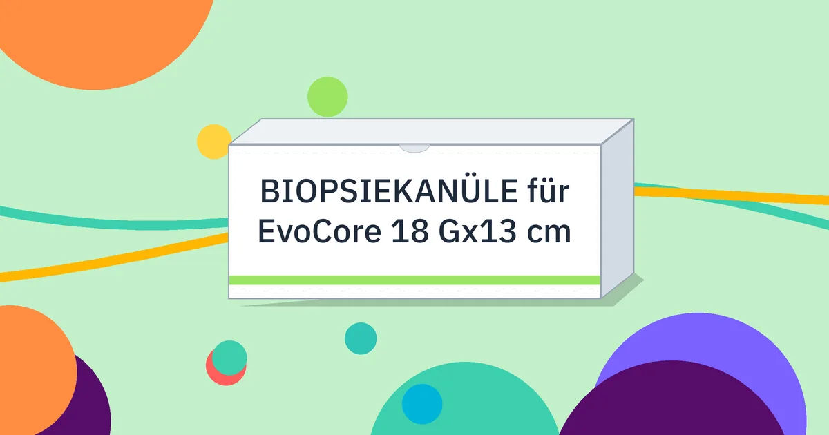 Symbolbild: Packung mit der Aufschrift BIOPSIEKANÜLE für EvoCore 18 Gx13 cm (PZN 11059137) – Verfügbarkeit und Bezug in Apotheken in Frankfurt am Main