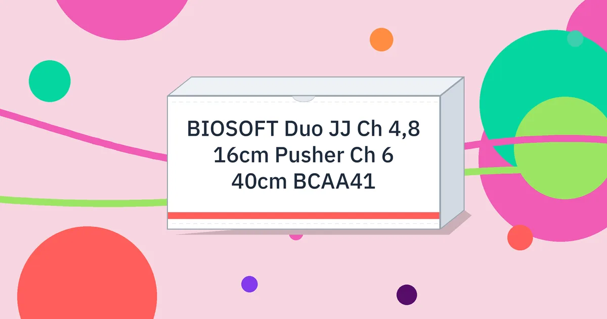 Symbolbild: Packung mit der Aufschrift BIOSOFT Duo JJ Ch 4,8 16cm Pusher Ch 6 40cm BCAA41 (PZN 17509469) – Verfügbarkeit und Bezug in Apotheken in Frankfurt am Main