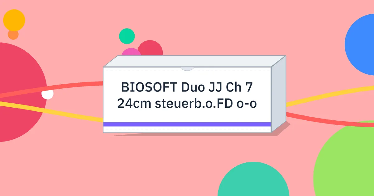Symbolbild: Packung mit der Aufschrift BIOSOFT Duo JJ Ch 7 24cm steuerb.o.FD o-o (PZN 17510076) – Verfügbarkeit und Bezug in Apotheken in Frankfurt am Main