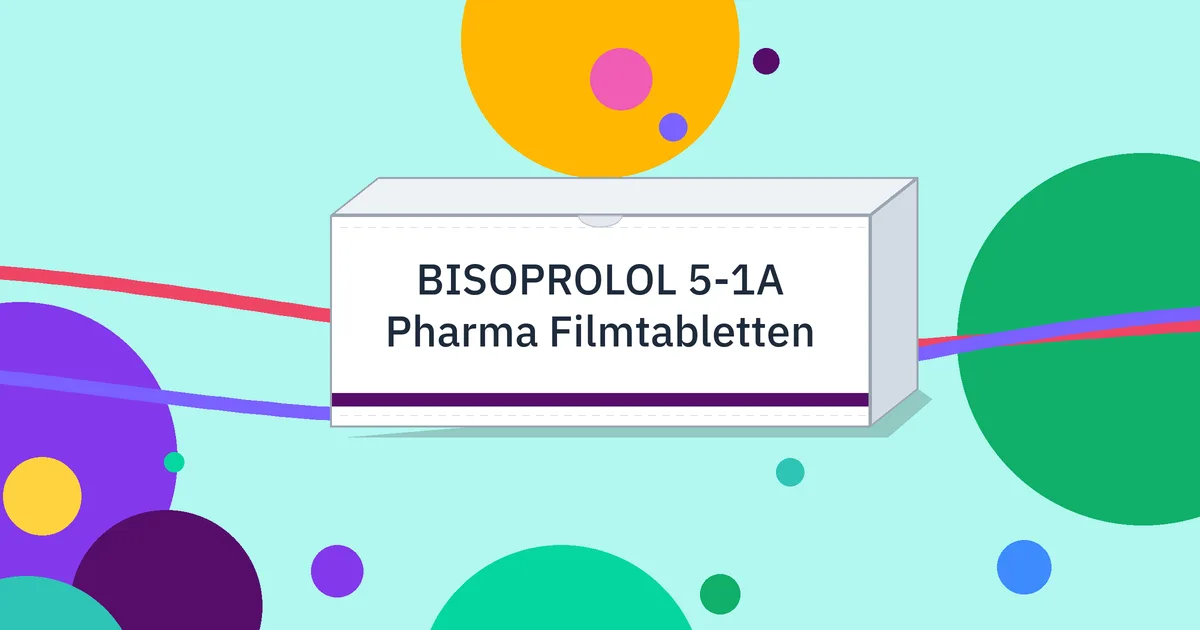 Symbolbild: Packung mit der Aufschrift BISOPROLOL 5-1A Pharma Filmtabletten (PZN 03820525) – Verfügbarkeit und Bezug in Apotheken in Frankfurt am Main