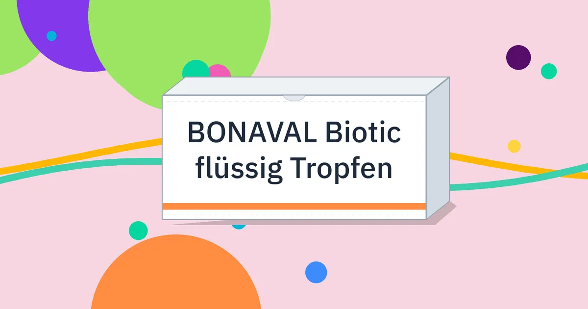Symbolbild: Packung mit der Aufschrift BONAVAL Biotic flüssig Tropfen (PZN 18831865) – Verfügbarkeit und Bezug in Apotheken in Frankfurt am Main