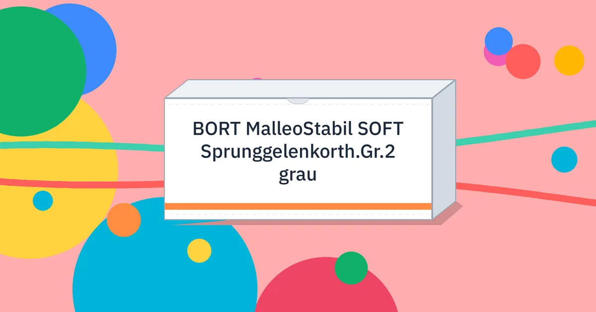Symbolbild: Packung mit der Aufschrift BORT MalleoStabil SOFT Sprunggelenkorth.Gr.2 grau (PZN 19635126) – Verfügbarkeit und Bezug in Apotheken in Frankfurt am Main