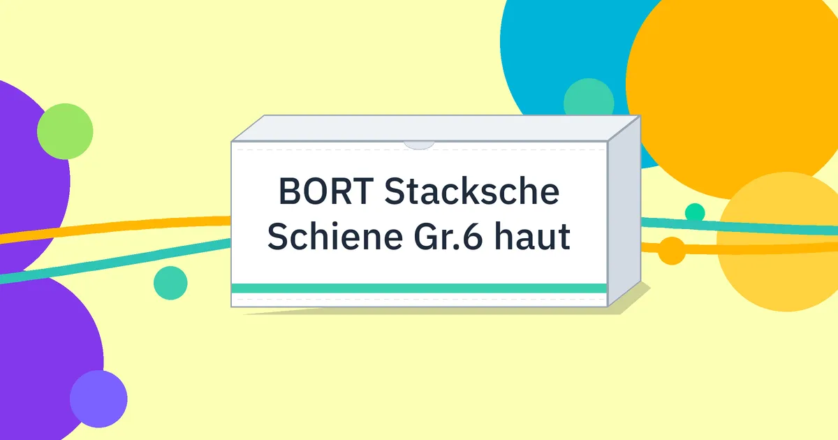 Symbolbild: Packung mit der Aufschrift BORT Stacksche Schiene Gr.6 haut (PZN 02735042) – Verfügbarkeit und Bezug in Apotheken in Frankfurt am Main