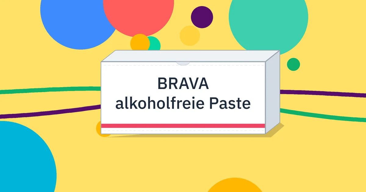 Symbolbild: Packung mit der Aufschrift BRAVA alkoholfreie Paste (PZN 15564027) – Verfügbarkeit und Bezug in Apotheken in Frankfurt am Main