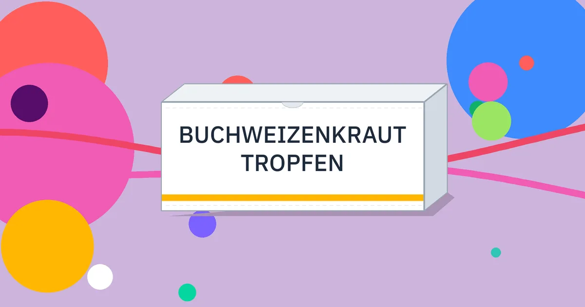 Symbolbild: Packung mit der Aufschrift BUCHWEIZENKRAUT TROPFEN (PZN 14282367) – Verfügbarkeit und Bezug in Apotheken in Frankfurt am Main