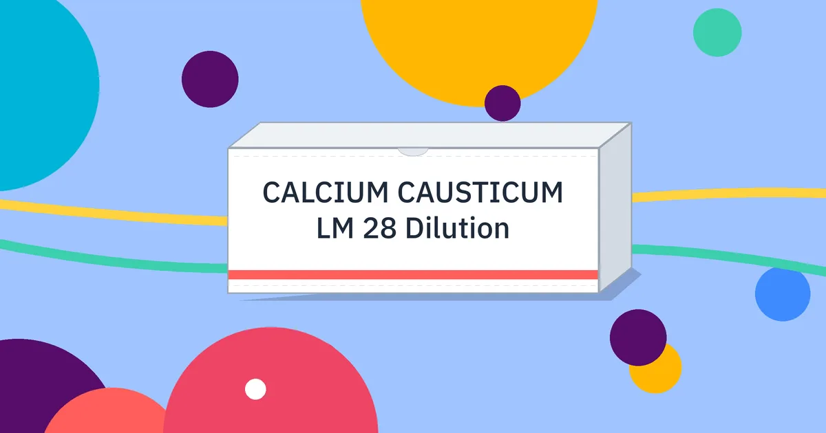 Symbolbild: Packung mit der Aufschrift CALCIUM CAUSTICUM LM 28 Dilution (PZN 12804117) – Verfügbarkeit und Bezug in Apotheken in Frankfurt am Main