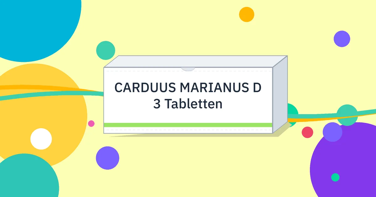Symbolbild: Packung mit der Aufschrift CARDUUS MARIANUS D 3 Tabletten (PZN 02111991) – Verfügbarkeit und Bezug in Apotheken in Frankfurt am Main
