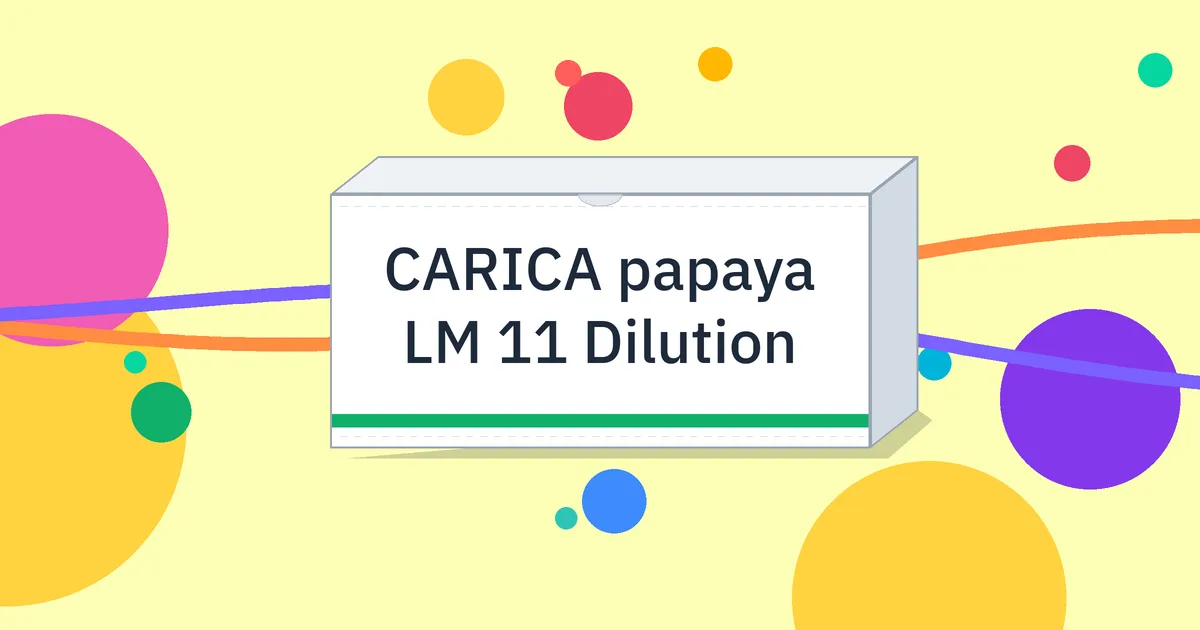 Symbolbild: Packung mit der Aufschrift CARICA papaya LM 11 Dilution (PZN 13430558) – Verfügbarkeit und Bezug in Apotheken in Frankfurt am Main