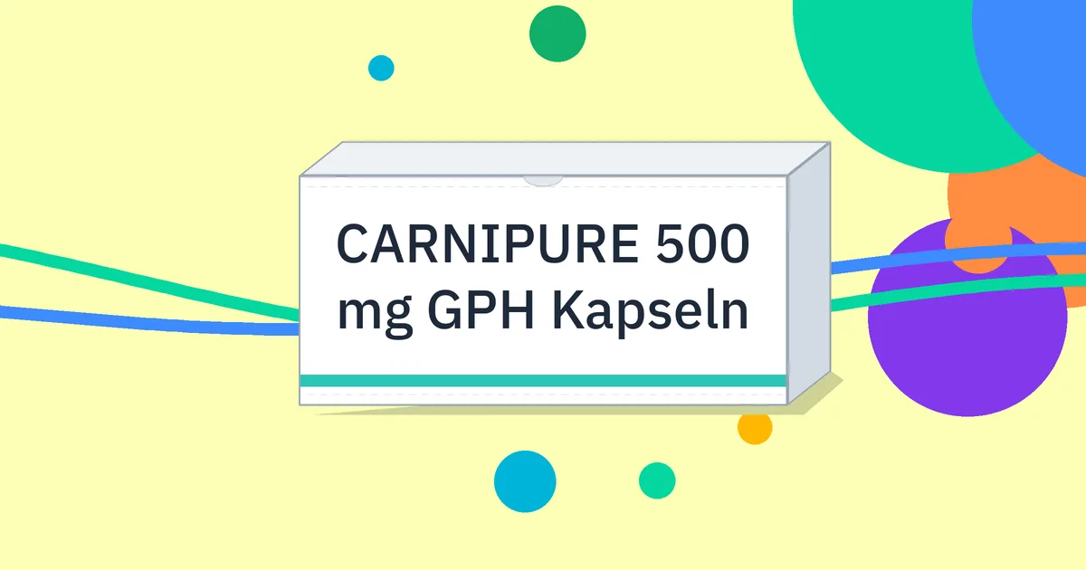 Symbolbild: Packung mit der Aufschrift CARNIPURE 500 mg GPH Kapseln (PZN 09115621) – Verfügbarkeit und Bezug in Apotheken in Frankfurt am Main