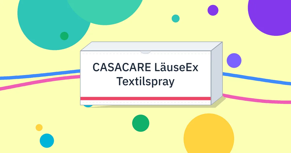 Symbolbild: Packung mit der Aufschrift CASACARE LäuseEx Textilspray (PZN 13857268) – Verfügbarkeit und Bezug in Apotheken in Frankfurt am Main