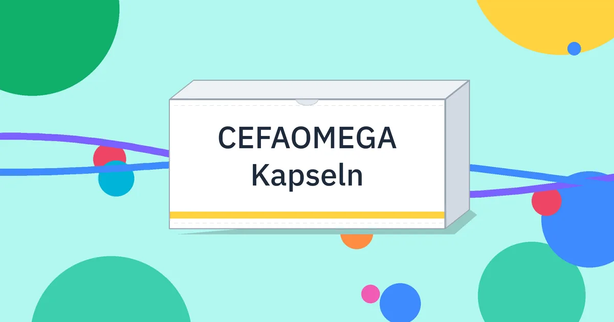 Symbolbild: Packung mit der Aufschrift CEFAOMEGA Kapseln (PZN 07789835) – Verfügbarkeit und Bezug in Apotheken in Frankfurt am Main
