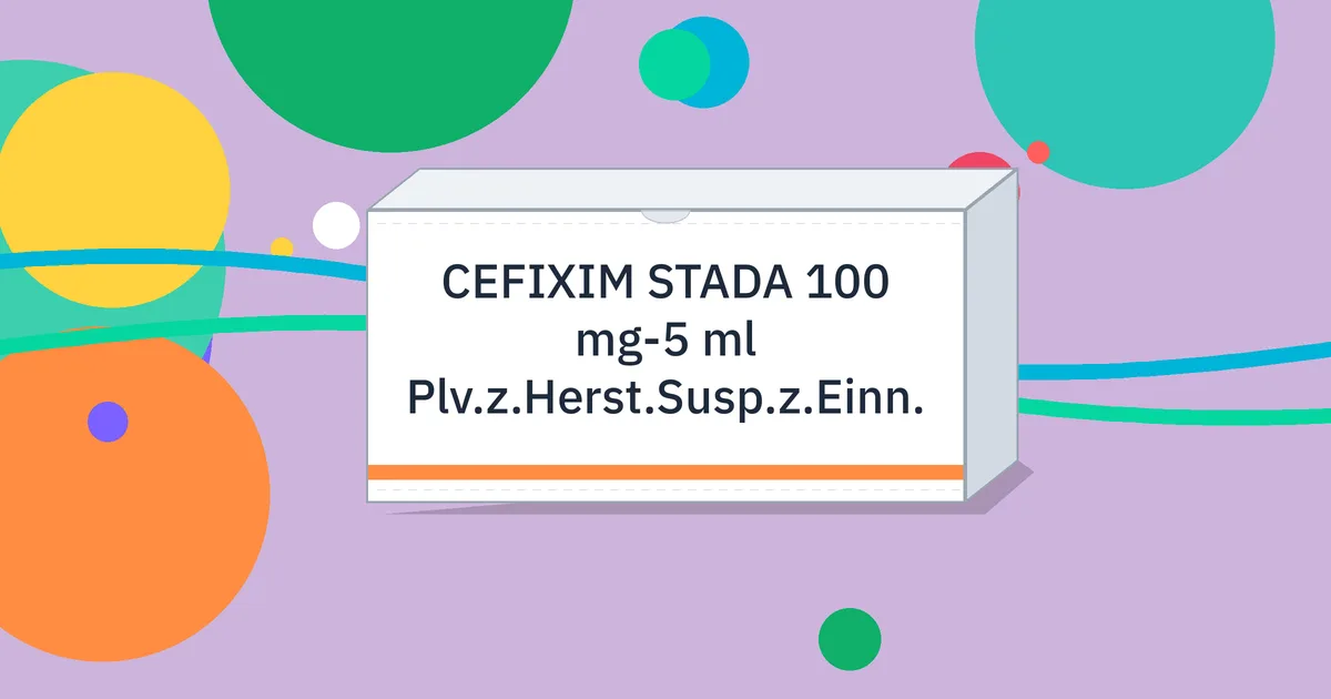 Symbolbild: Packung mit der Aufschrift CEFIXIM STADA 100 mg-5 ml Plv.z.Herst.Susp.z.Einn. (PZN 02134414) – Verfügbarkeit und Bezug in Apotheken in Frankfurt am Main