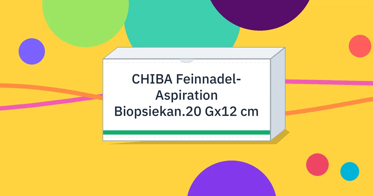 Symbolbild: Packung mit der Aufschrift CHIBA Feinnadel-Aspiration Biopsiekan.20 Gx12 cm (PZN 12497448) – Verfügbarkeit und Bezug in Apotheken in Frankfurt am Main