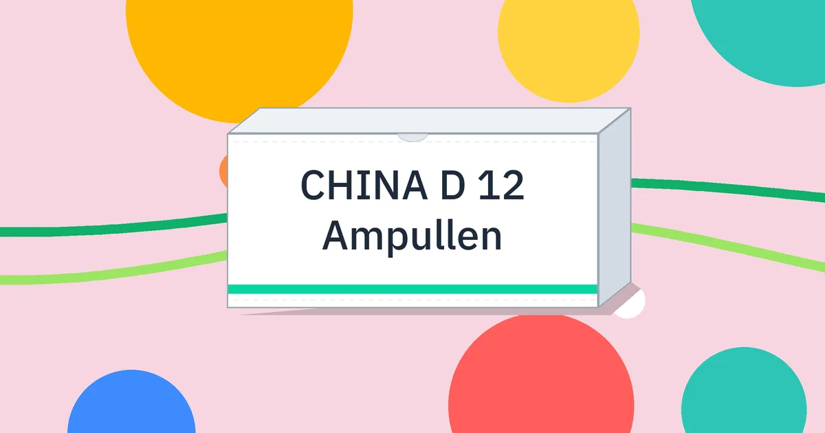 Symbolbild: Packung mit der Aufschrift CHINA D 12 Ampullen (PZN 11705169) – Verfügbarkeit und Bezug in Apotheken in Frankfurt am Main