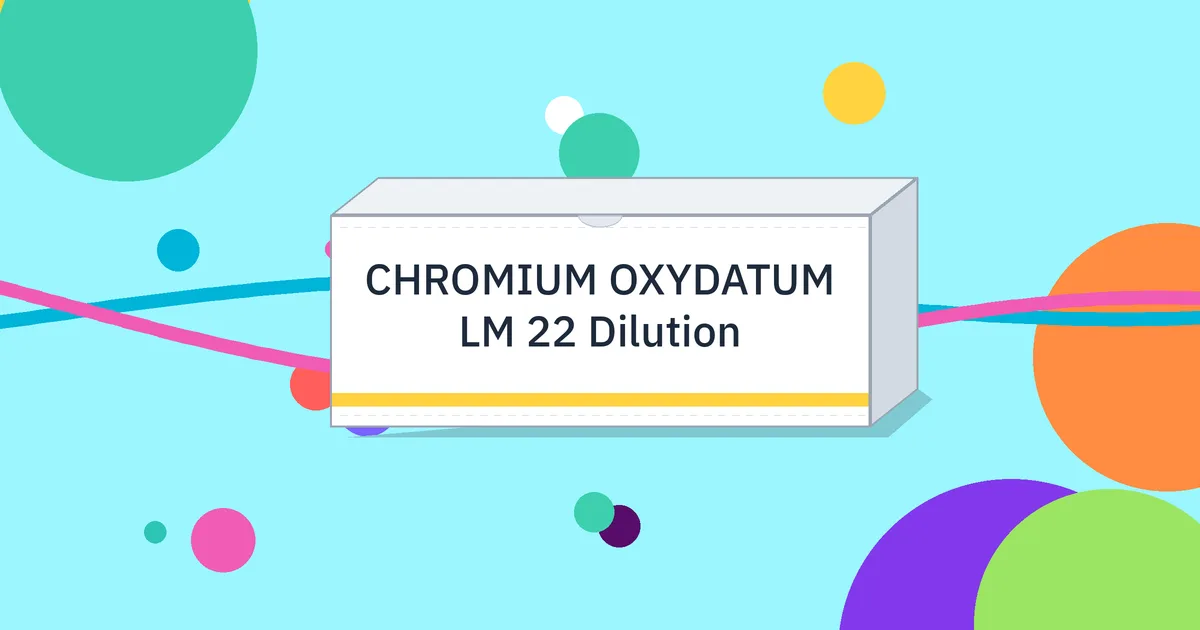 Symbolbild: Packung mit der Aufschrift CHROMIUM OXYDATUM LM 22 Dilution (PZN 13445620) – Verfügbarkeit und Bezug in Apotheken in Frankfurt am Main