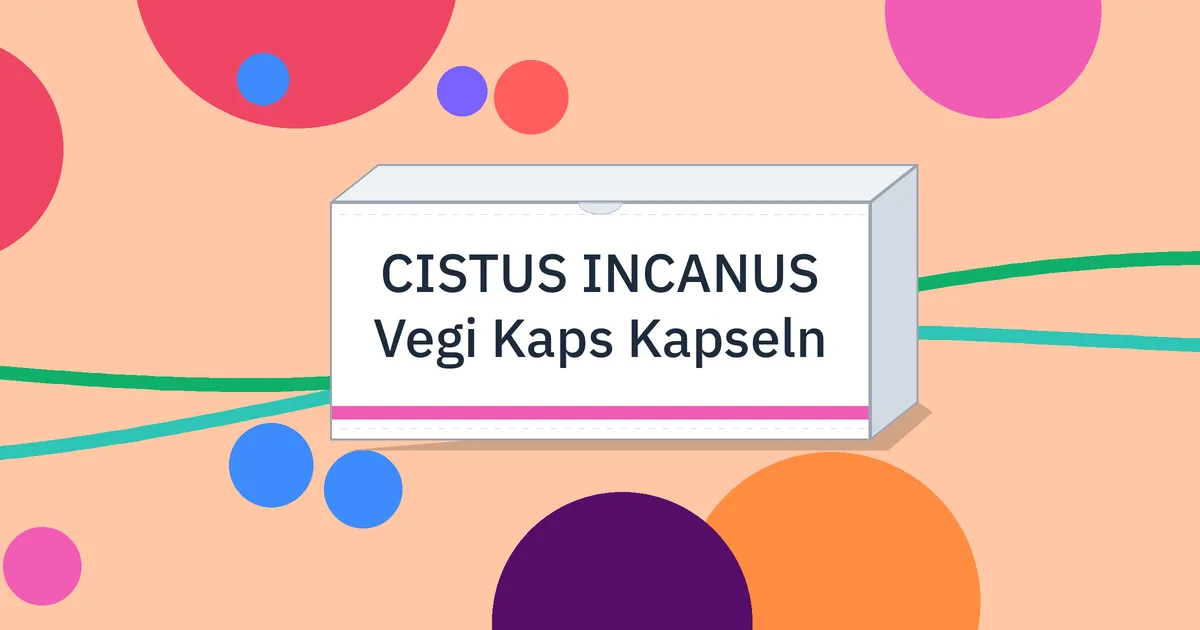 Symbolbild: Packung mit der Aufschrift CISTUS INCANUS Vegi Kaps Kapseln (PZN 03436028) – Verfügbarkeit und Bezug in Apotheken in Frankfurt am Main