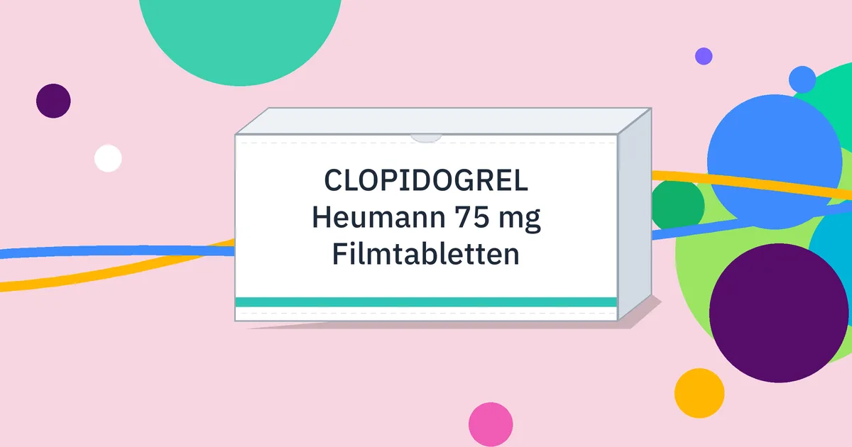 Symbolbild: Packung mit der Aufschrift CLOPIDOGREL Heumann 75 mg Filmtabletten (PZN 05352063) – Verfügbarkeit und Bezug in Apotheken in Frankfurt am Main