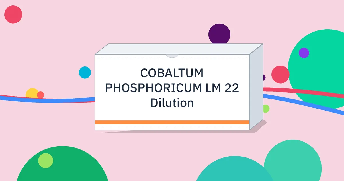 Symbolbild: Packung mit der Aufschrift COBALTUM PHOSPHORICUM LM 22 Dilution (PZN 12824189) – Verfügbarkeit und Bezug in Apotheken in Frankfurt am Main