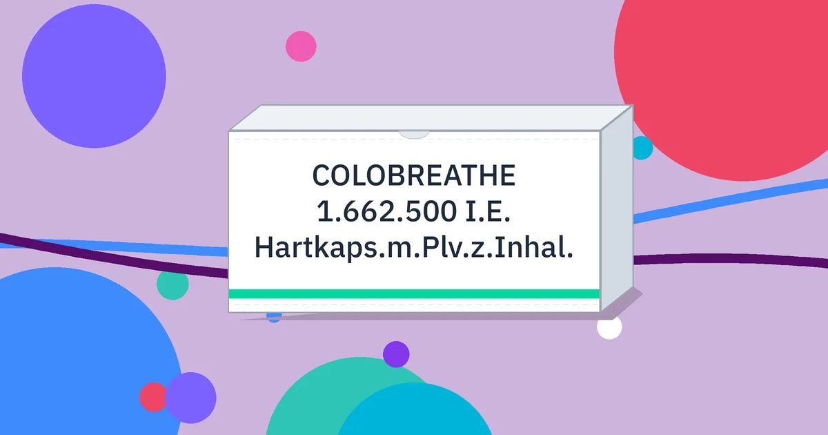 Symbolbild: Packung mit der Aufschrift COLOBREATHE 1.662.500 I.E. Hartkaps.m.Plv.z.Inhal. (PZN 13725727) – Verfügbarkeit und Bezug in Apotheken in Frankfurt am Main