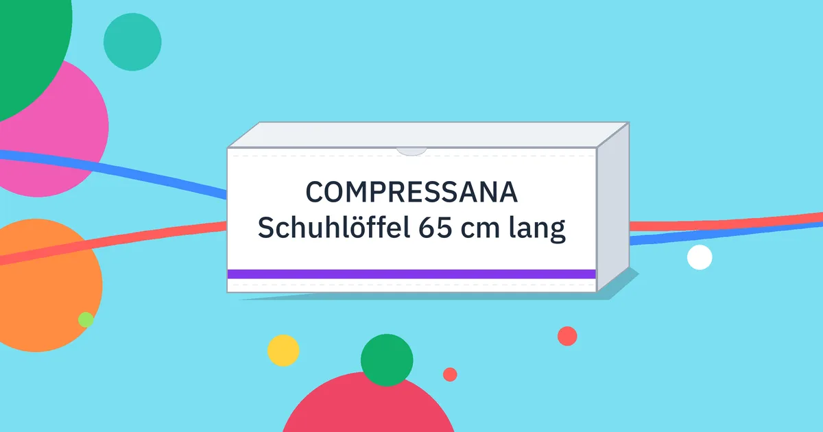 Symbolbild: Packung mit der Aufschrift COMPRESSANA Schuhlöffel 65 cm lang (PZN 08720805) – Verfügbarkeit und Bezug in Apotheken in Frankfurt am Main