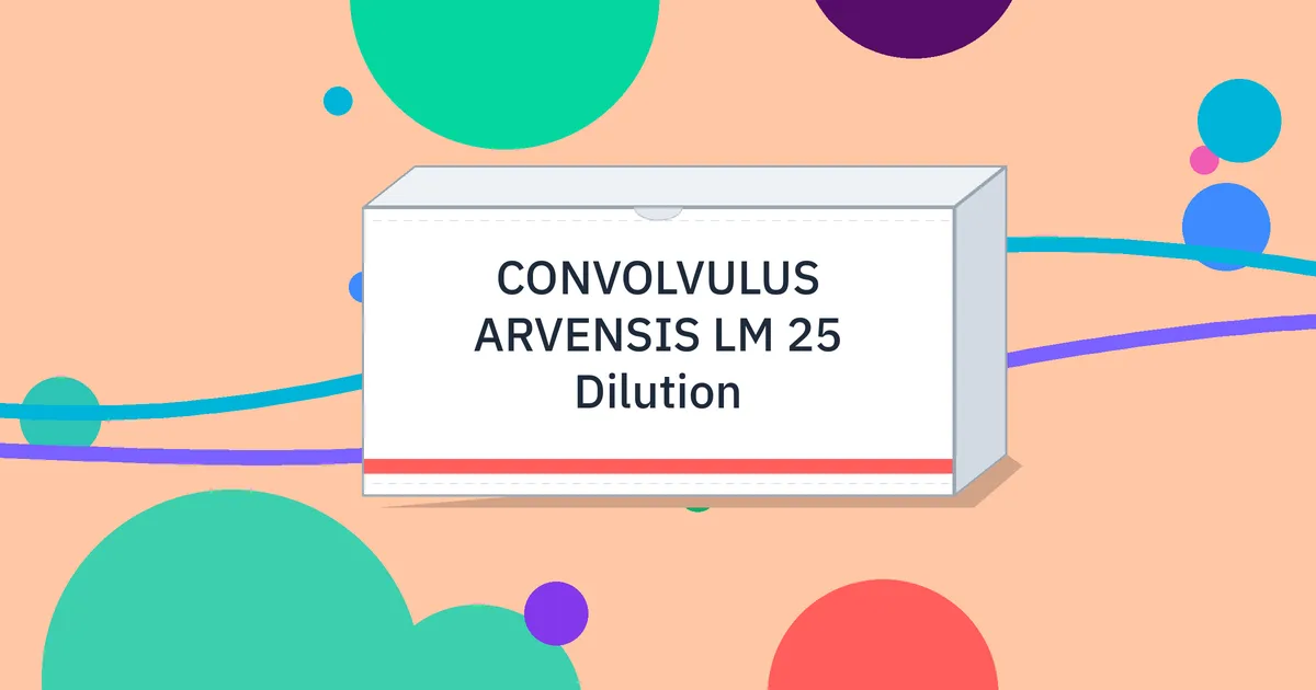 Symbolbild: Packung mit der Aufschrift CONVOLVULUS ARVENSIS LM 25 Dilution (PZN 13450319) – Verfügbarkeit und Bezug in Apotheken in Frankfurt am Main