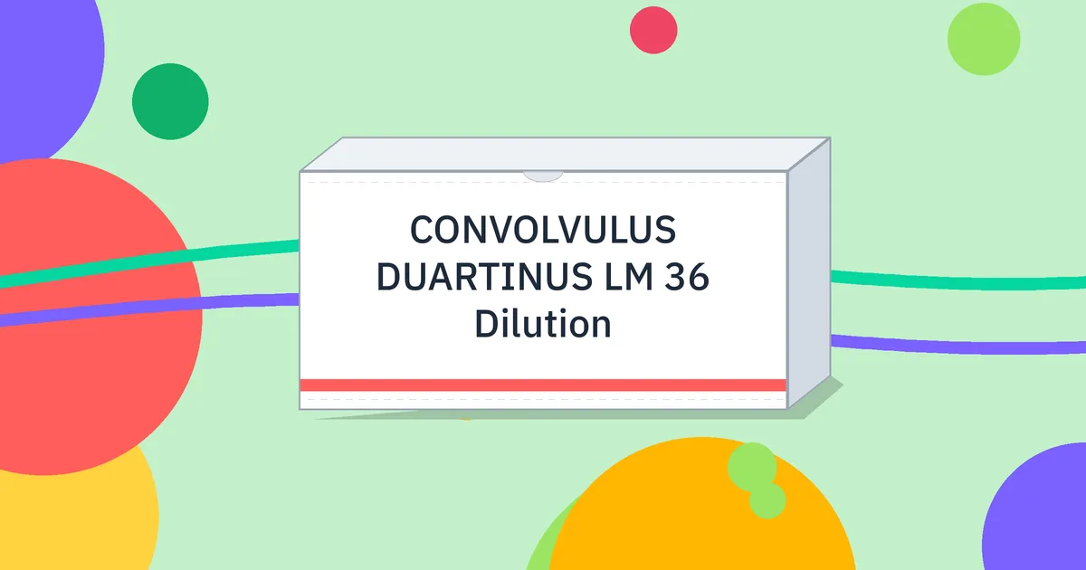 Symbolbild: Packung mit der Aufschrift CONVOLVULUS DUARTINUS LM 36 Dilution (PZN 13450874) – Verfügbarkeit und Bezug in Apotheken in Frankfurt am Main