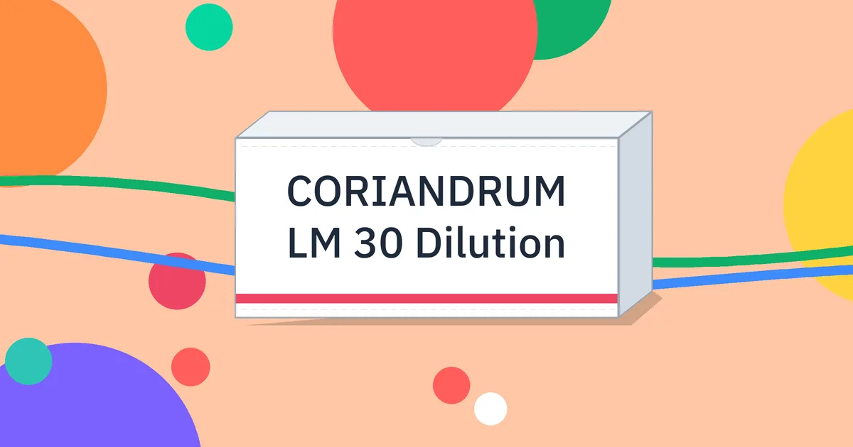 Symbolbild: Packung mit der Aufschrift CORIANDRUM LM 30 Dilution (PZN 12834667) – Verfügbarkeit und Bezug in Apotheken in Frankfurt am Main