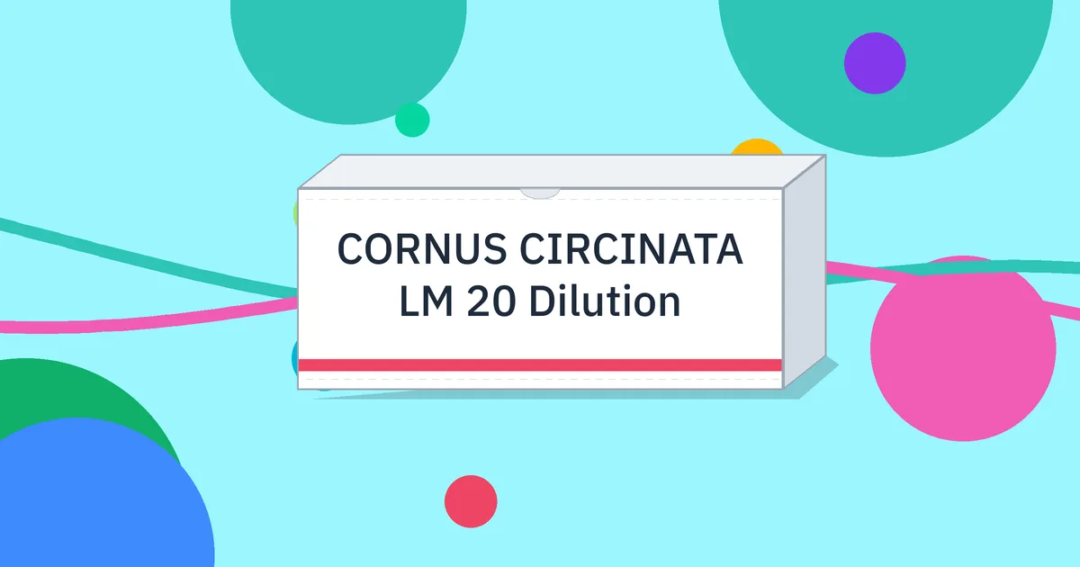 Symbolbild: Packung mit der Aufschrift CORNUS CIRCINATA LM 20 Dilution (PZN 13452241) – Verfügbarkeit und Bezug in Apotheken in Frankfurt am Main