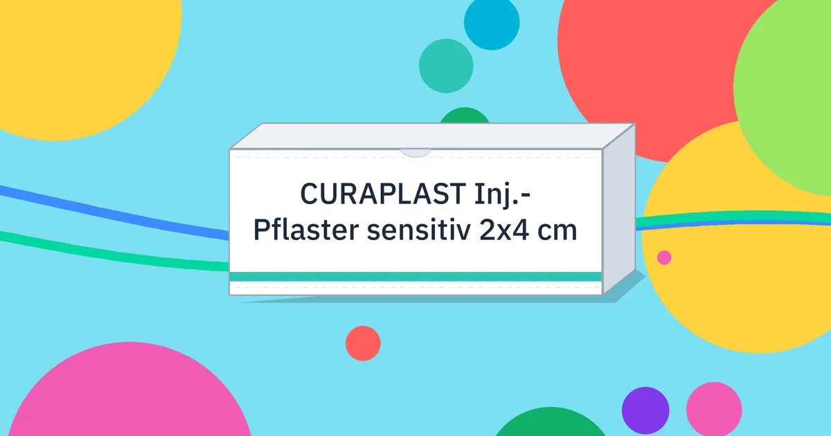 Symbolbild: Packung mit der Aufschrift CURAPLAST Inj.-Pflaster sensitiv 2x4 cm (PZN 18768109) – Verfügbarkeit und Bezug in Apotheken in Frankfurt am Main