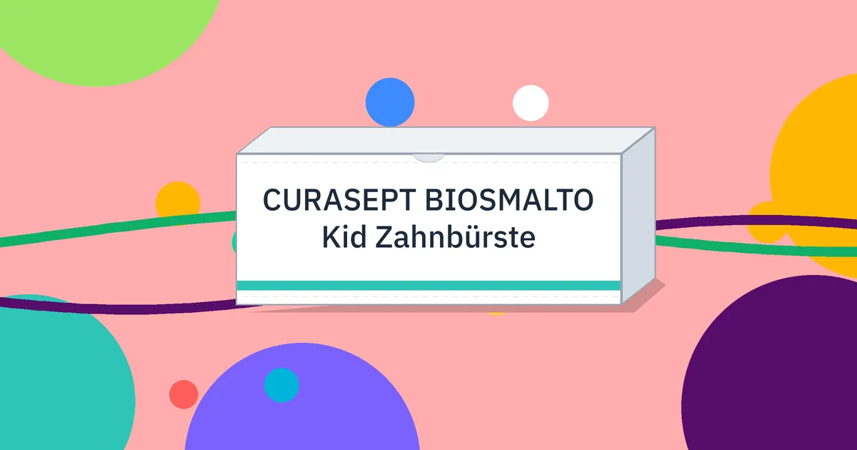 Symbolbild: Packung mit der Aufschrift CURASEPT BIOSMALTO Kid Zahnbürste (PZN 17610139) – Verfügbarkeit und Bezug in Apotheken in Frankfurt am Main