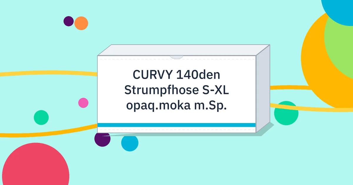 Symbolbild: Packung mit der Aufschrift CURVY 140den Strumpfhose S-XL opaq.moka m.Sp. (PZN 16354102) – Verfügbarkeit und Bezug in Apotheken in Frankfurt am Main