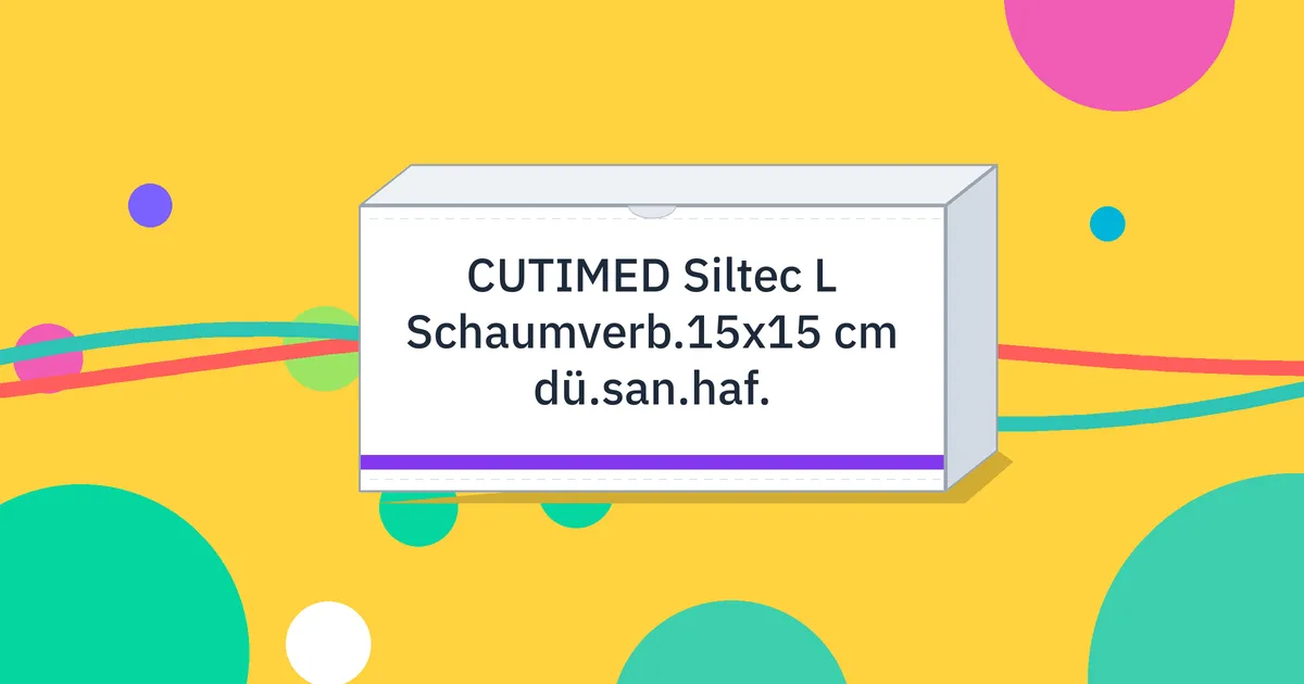 Symbolbild: Packung mit der Aufschrift CUTIMED Siltec L Schaumverb.15x15 cm dü.san.haf. (PZN 16828557) – Verfügbarkeit und Bezug in Apotheken in Frankfurt am Main