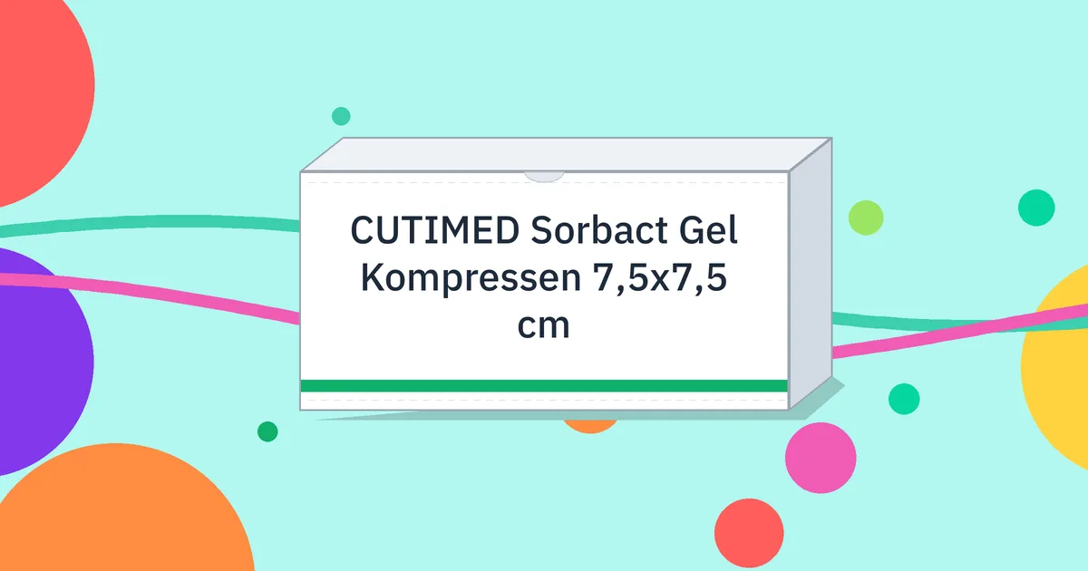 Symbolbild: Packung mit der Aufschrift CUTIMED Sorbact Gel Kompressen 7,5x7,5 cm (PZN 20344256) – Verfügbarkeit und Bezug in Apotheken in Frankfurt am Main