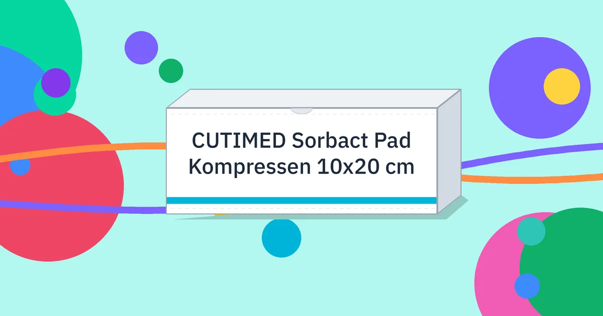 Symbolbild: Packung mit der Aufschrift CUTIMED Sorbact Pad Kompressen 10x20 cm (PZN 20845113) – Verfügbarkeit und Bezug in Apotheken in Frankfurt am Main