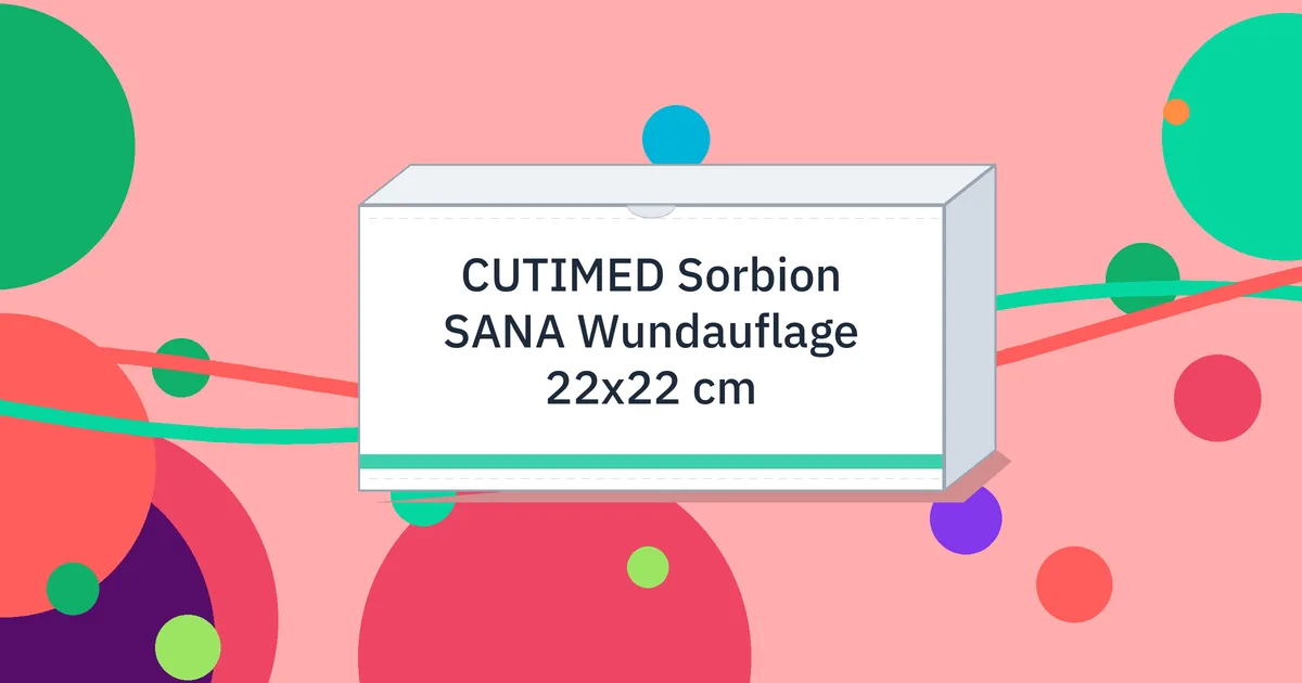 Symbolbild: Packung mit der Aufschrift CUTIMED Sorbion SANA Wundauflage 22x22 cm (PZN 11361652) – Verfügbarkeit und Bezug in Apotheken in Frankfurt am Main